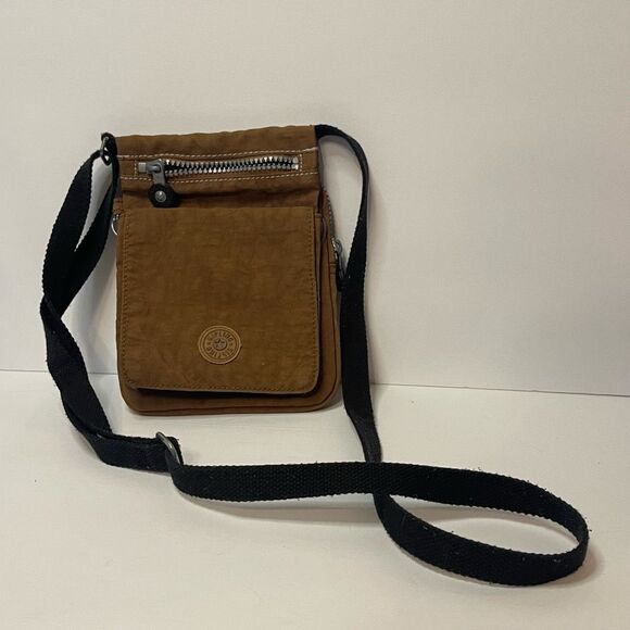 Kipling | Bags | Kipling Womens Brown Tan With Black Strap Crossbody ...